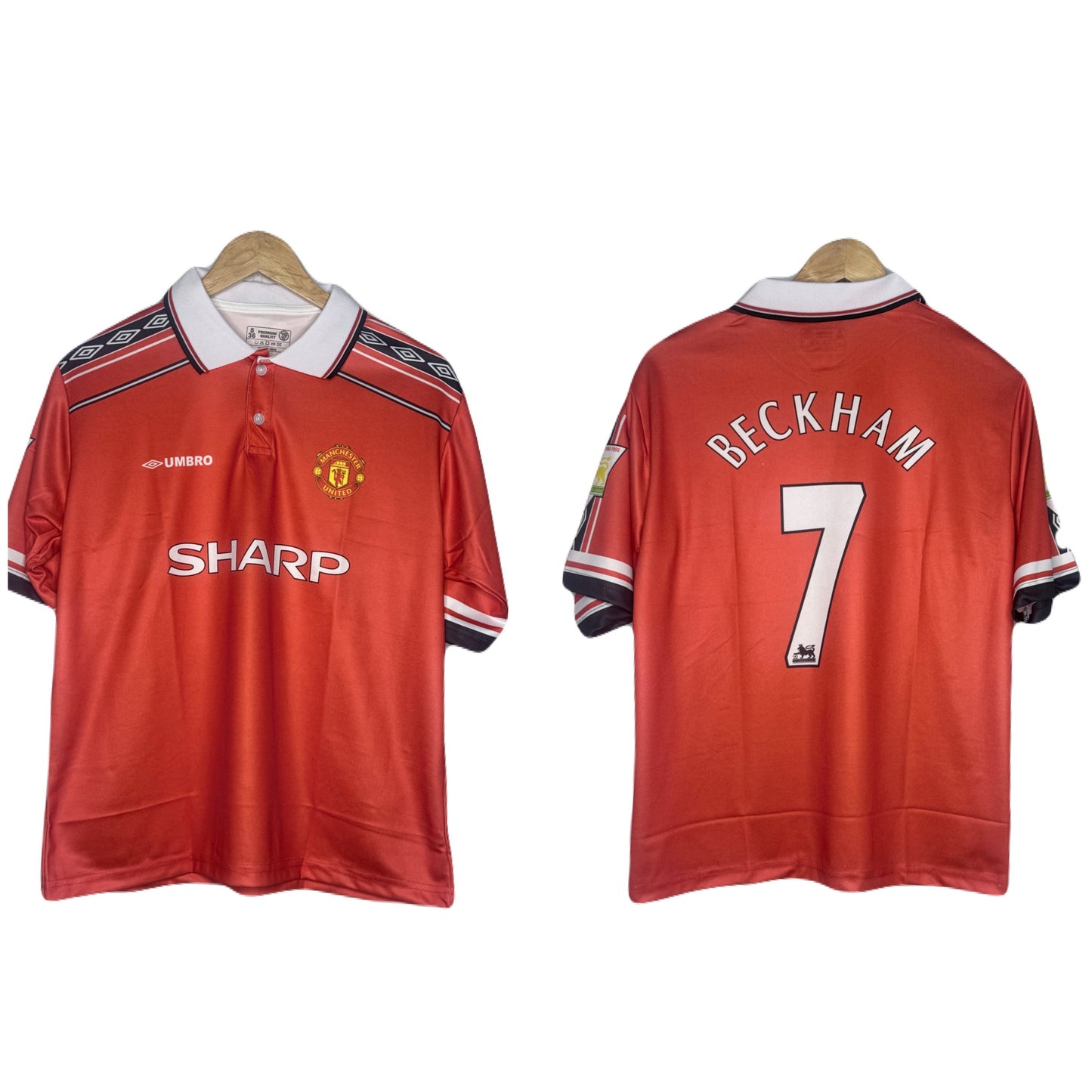 Manchester United Fc 1998-99 Home Kit Beckham Five Sleeve - Ms Retro S ...