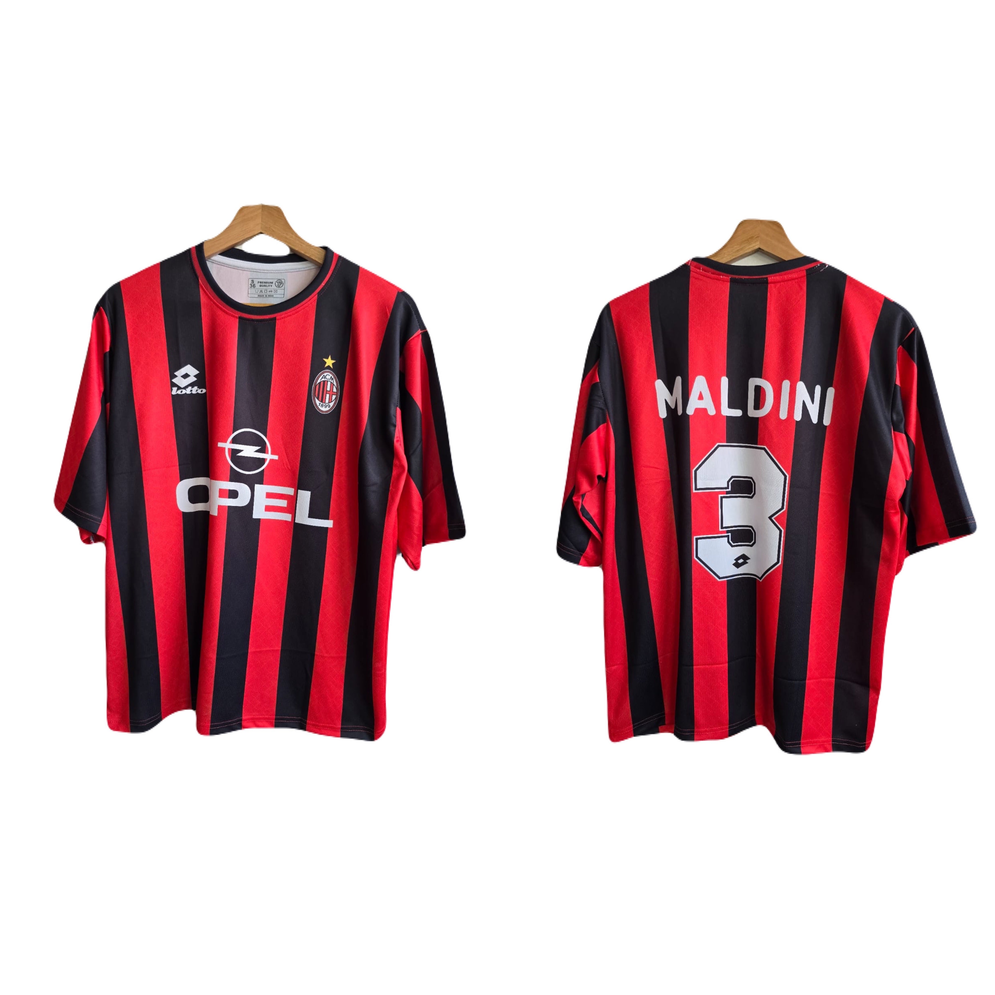 AC Milan 1997-98 Home Jersey Maldini Five sleeve P253 - Ms Retro Store ...